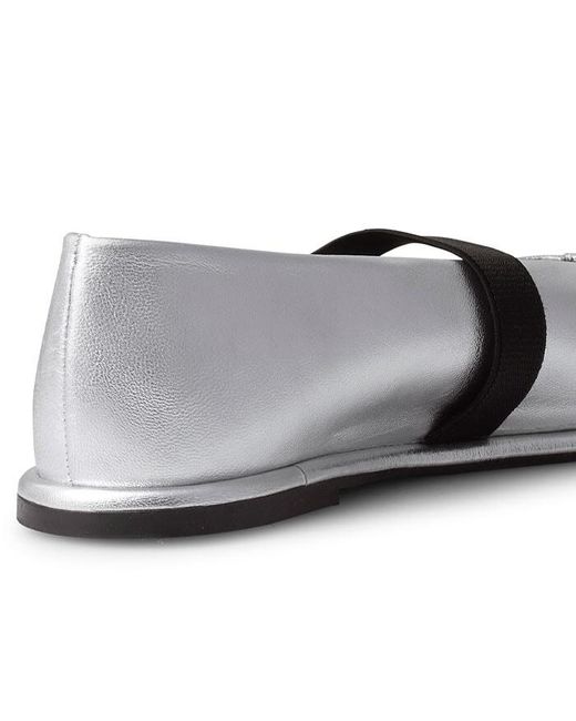 ME+EM Metallic Ballerina Flat in Black | Lyst
