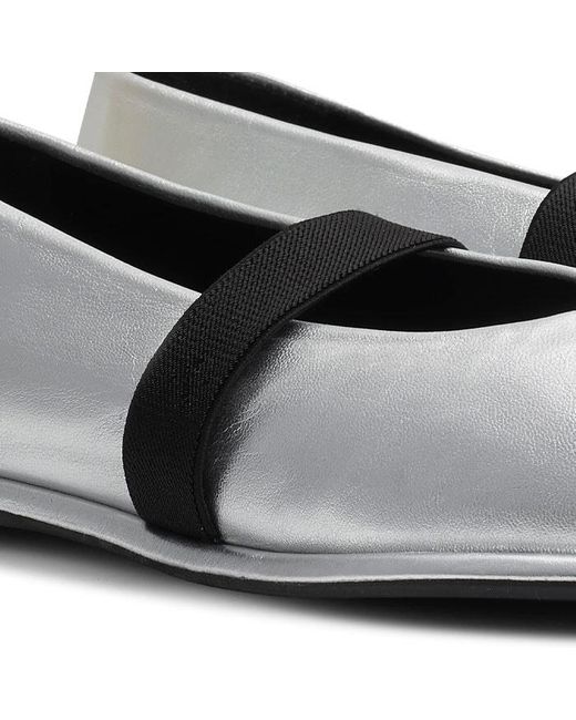 ME+EM Metallic Ballerina Flat in Black | Lyst