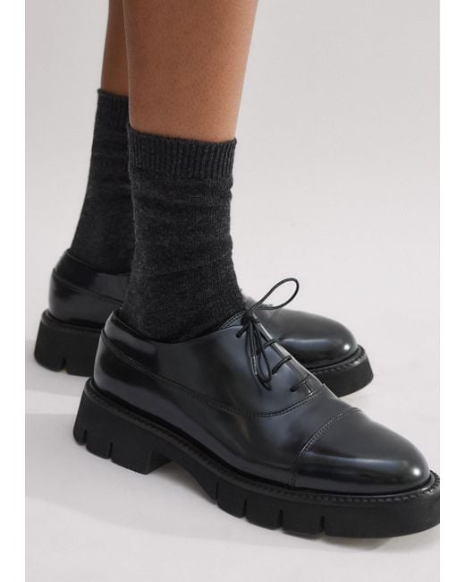 ME+EM Chunky Lace Up Shoe in Black | Lyst