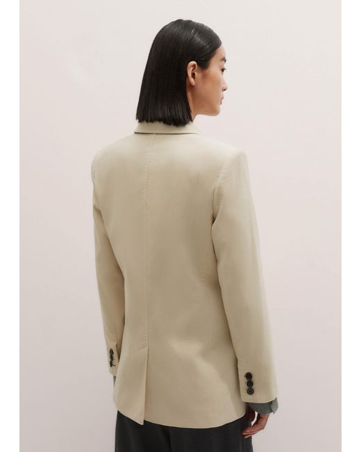 ME+EM Luxe Cord Sharp Shoulder Blazer in Natural | Lyst UK