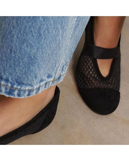 ME+EM Mesh Ballerina Flat in Blue | Lyst