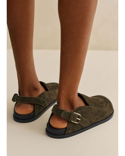 ME+EM Suede Clog in Brown | Lyst