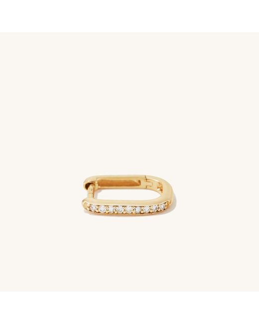 Mejuri Single Pave Diamond Huggie U Hoop In Yellow Lyst