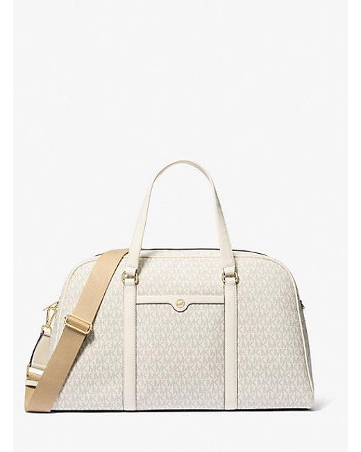 Michael Kors Jet Set Travel Extra-Large Signature Logo Weekender Bag in ...