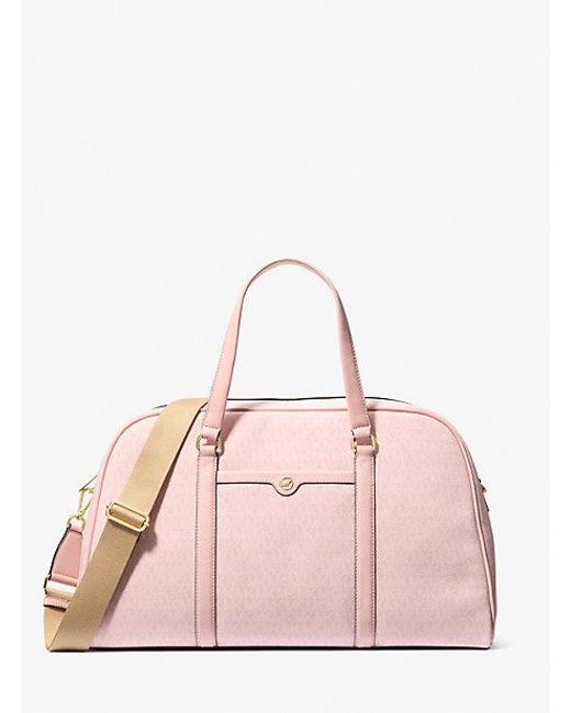 Michael Kors Jet Set Travel Extra-Large Signature Logo Weekender Bag in ...