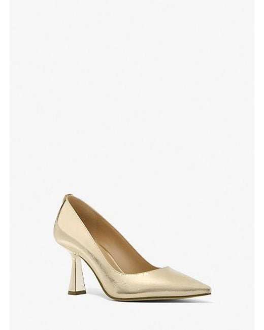 Michael Kors Amali Metallic Pump in Natural | Lyst