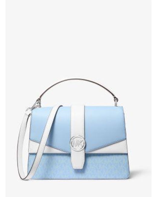Michael Kors Greenwich Medium Color-Block And Signature Logo Satchel in ...