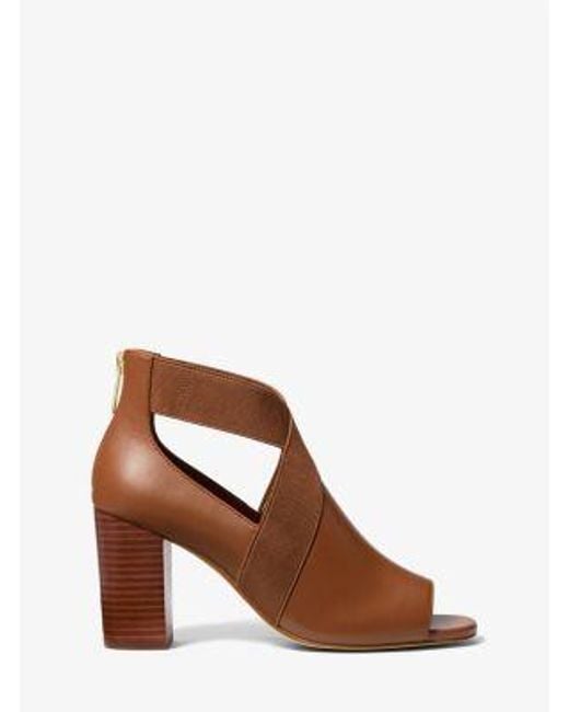 Michael Kors Azra Cutout Open-Toe Boot in Brown | Lyst