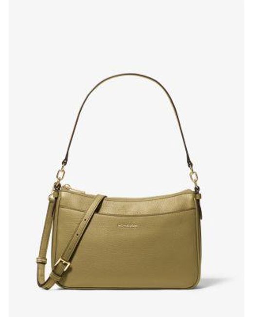Michael Kors Jet Set Medium Pebbled Leather Convertible Crossbody Bag ...