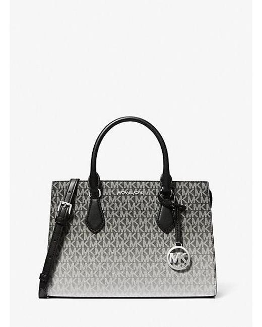 Michael Kors Sheila Medium Ombré Signature Logo Satchel in Black | Lyst