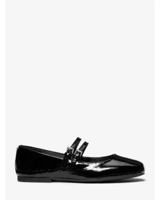 Michael Kors Matilda Patent Flex Ballet Flat in White | Lyst UK