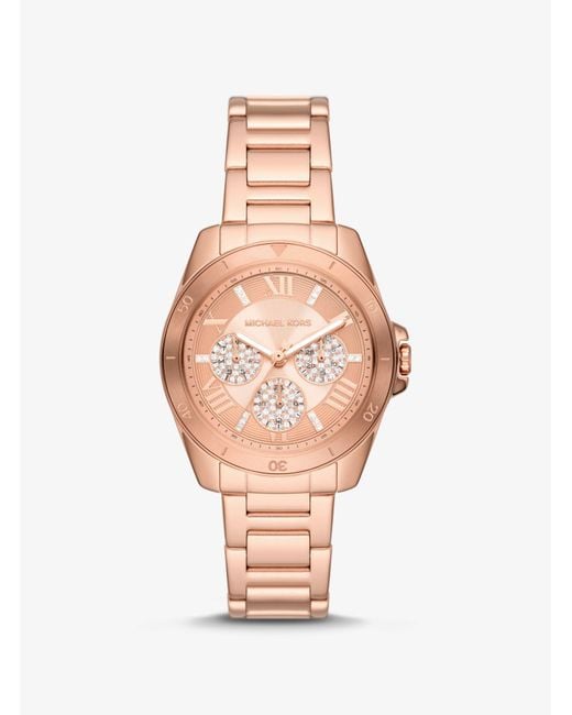 Michael Kors Mini Alek Pavé Rose Gold Tone Watch In Metallic Lyst Canada
