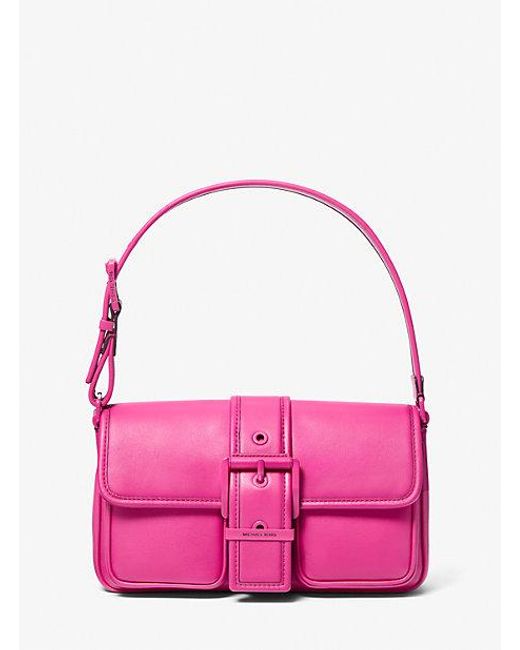 Michael Kors Colby Medium Leather Shoulder Bag in Pink | Lyst