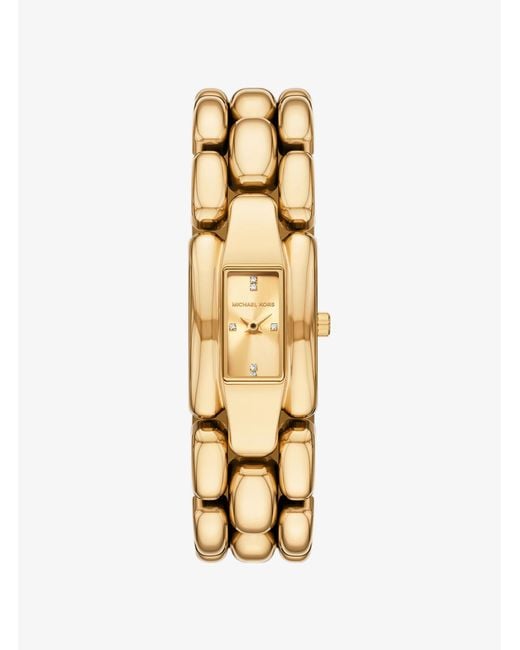 Michael Kors Mini Hally Pavé-Tone Watch in Metallic | Lyst