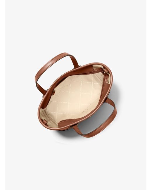 Michael Kors Eva Extra-Small Striped Signature Logo Convertible Tote ...