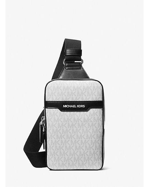 Michael Kors Cooper Medium Signature Logo Sling Pack in Black for Men ...