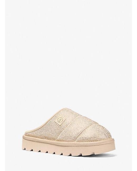 Michael Kors Winnie Crystal Embellished Slipper in Natural | Lyst