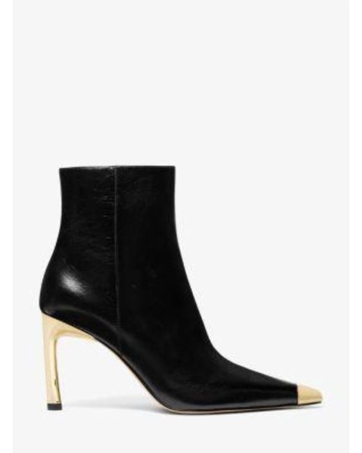 Michael Kors Kasia Leather Boot in Black | Lyst