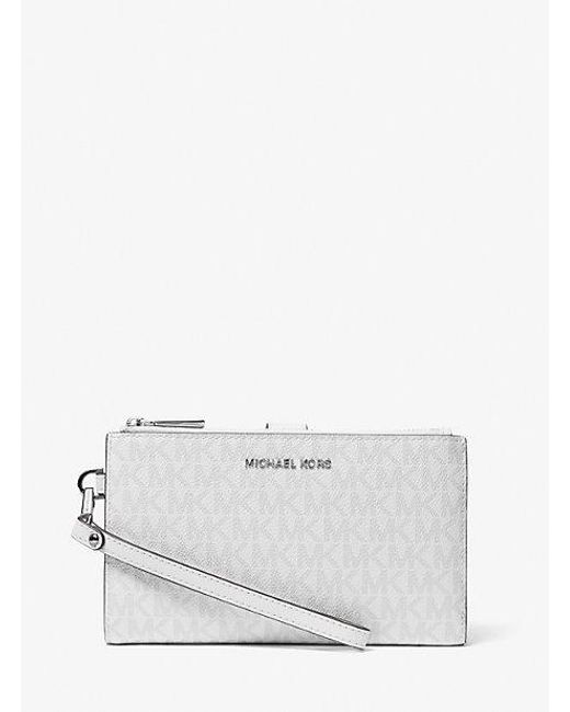 Michael Kors Jet Set Travel Large Embellished Signature Logo Wristlet ...