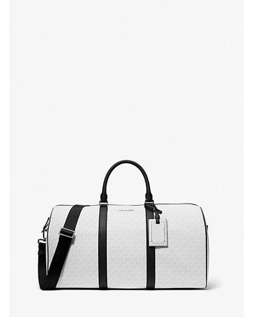 Michael Kors Harrison Logo Weekender Bag in White for Men | Lyst