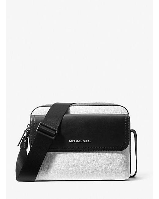 Michael Kors Cooper Medium Signature Logo Camera Bag in Black for Men ...