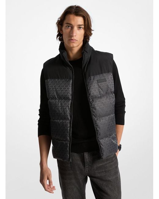 Michael Kors Mk Collindale Signature Logo Puffer Vest in Black for Men ...