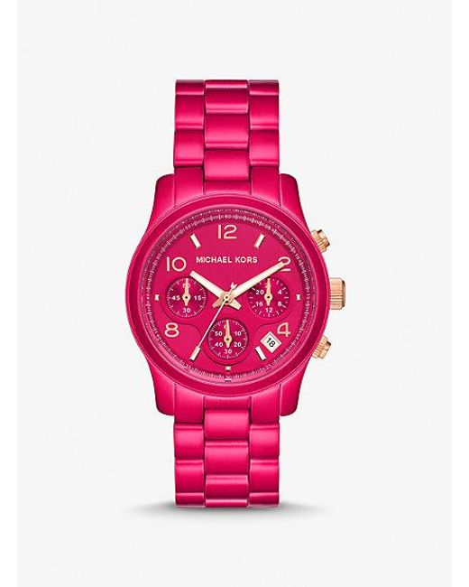 Michael Kors Limited-edition Runway Pink-tone Watch | Lyst