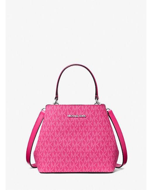 Michael Kors Pratt Small Signature Logo Convertible Shoulder Bag in ...