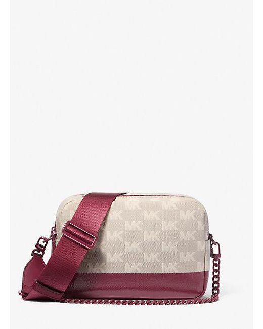 Michael Kors Bryant Medium Two-Tone Logo Jacquard And Leather Camera ...