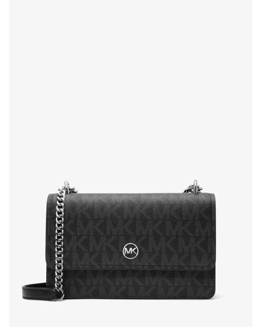Michael Kors Outlet Mk Abbott Medium Signature Logo Shoulder Bag in ...