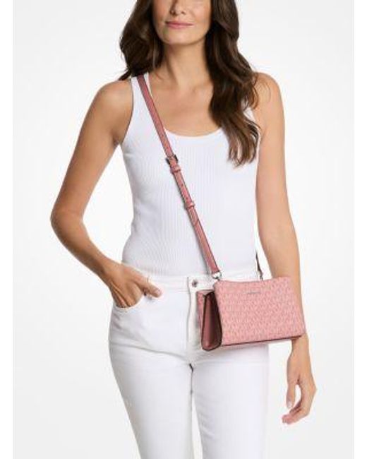 Michael Kors Ruthie Small Signature Logo Crossbody Bag in Pink | Lyst