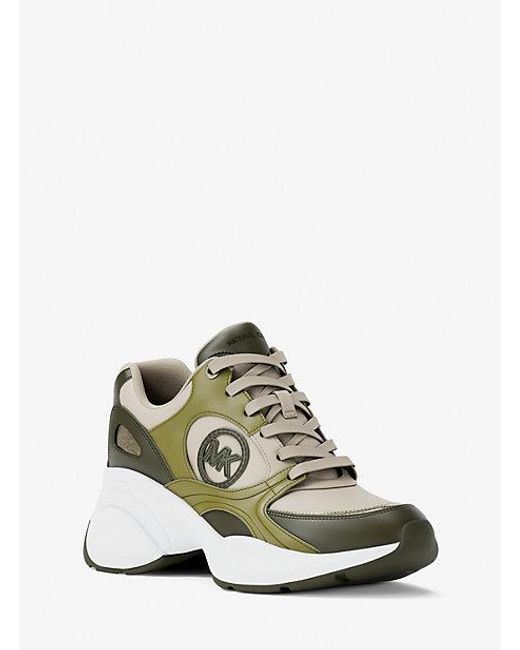 MICHAEL Michael Kors Zuma Leather Trainer in White | Lyst