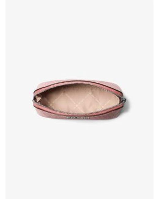 Michael Kors Small Signature Logo Travel Pouch in Pink | Lyst