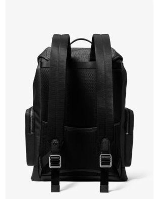 Michael Kors Hudson Signature Logo Backpack in Black for Men | Lyst