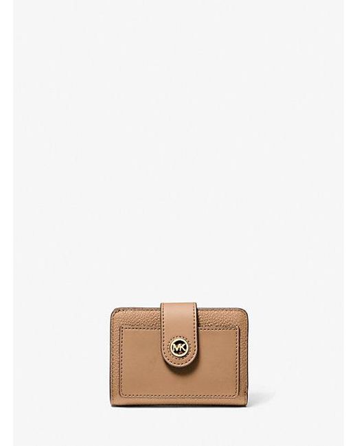 MICHAEL Michael Kors Mk Mercer Small Leather Wallet in Natural | Lyst UK