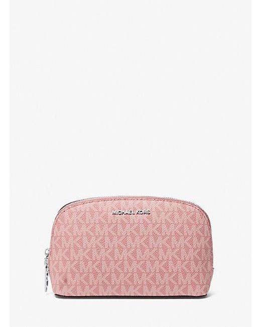 Michael Kors Small Signature Logo Travel Pouch in Pink | Lyst