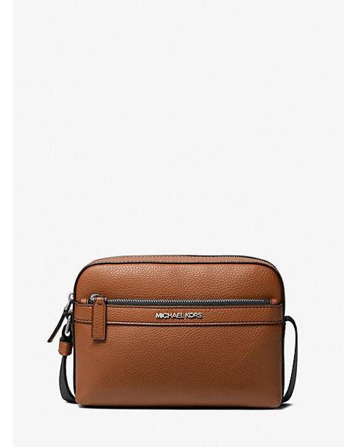 Michael Kors Cooper Pebbled Leather Camera Bag in Brown for Men | Lyst