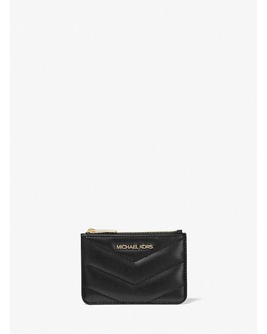 Michael Kors Jet Set Travel Small Quilted Coin Pouch in White | Lyst