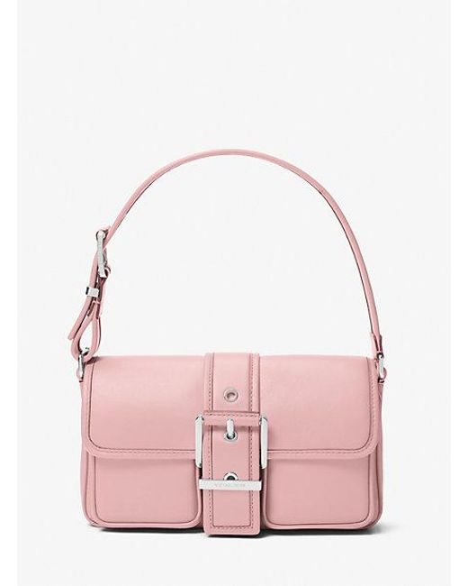 MICHAEL Michael Kors Colby Medium Leather Shoulder Bag in Pink | Lyst