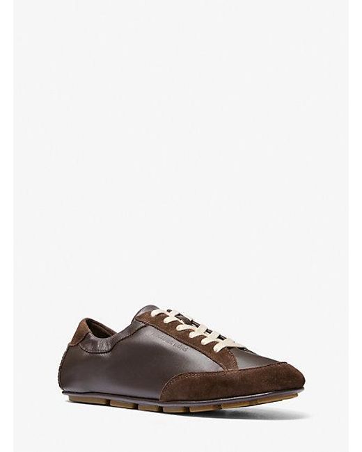 MICHAEL Michael Kors Mk Susie Leather Trainer in Brown | Lyst