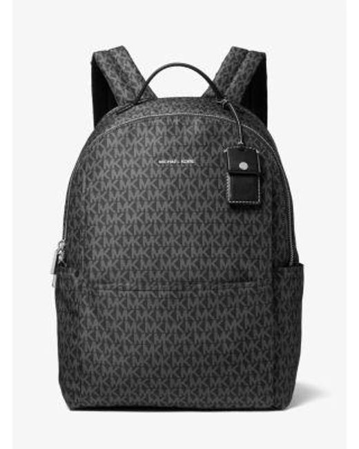 Michael Kors Sable Large Printed Signature Logo Backpack in Black | Lyst
