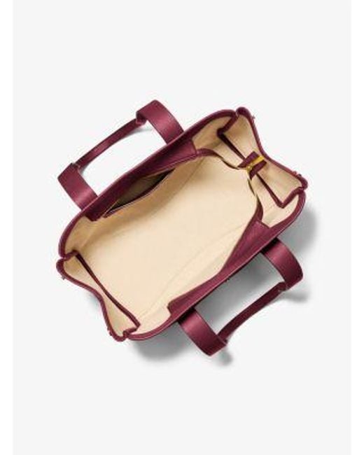 Michael Kors Romee Large Pebbled Leather Tote Bag in Red | Lyst