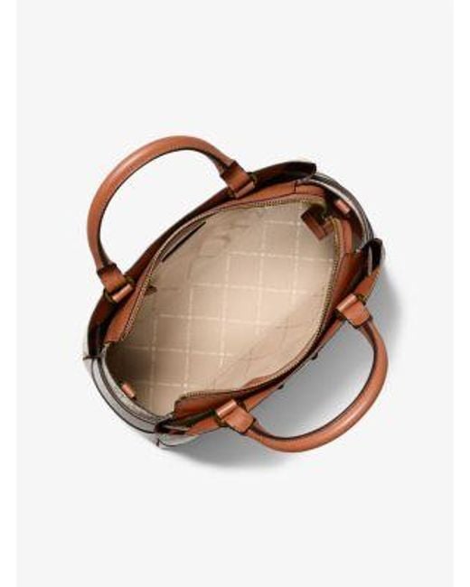 Michael Kors Outlet Mk Reed Large Signature Logo Satchel in Natural ...