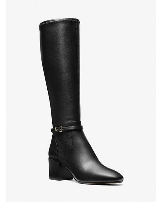 Michael Kors Ella Block Heel Boot in Black | Lyst