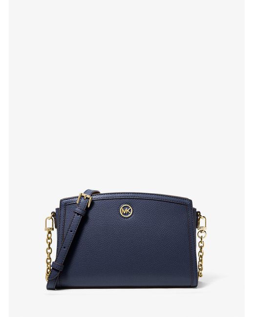MICHAEL Michael Kors Mk Chantal Large Pebbled Leather Crossbody Bag in ...