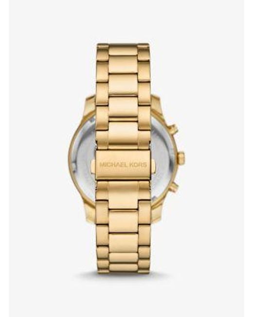 Michael Kors Oversized Berkley Pavé-Tone Watch in Metallic for Men | Lyst