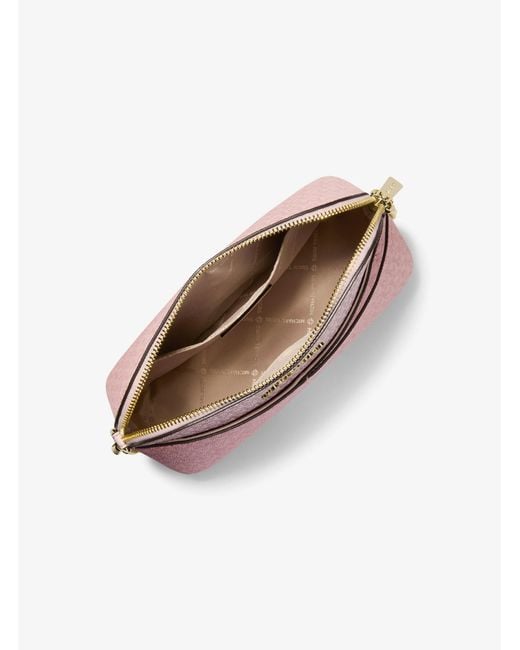 Michael Kors Jet Set Travel Medium Color-Block Signature Logo Crossbody ...