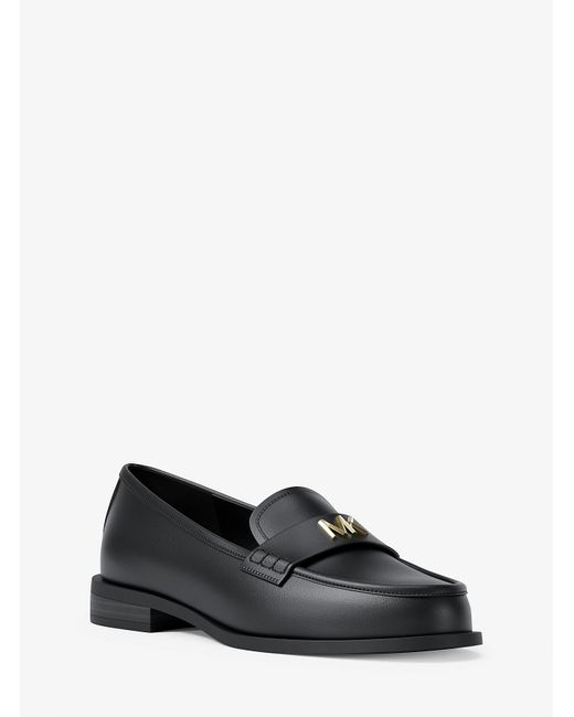 MICHAEL Michael Kors Mk Lex Leather Loafer in Black | Lyst UK