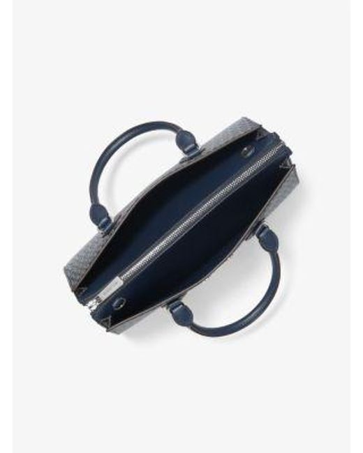 Michael Kors Sheila Medium Ombré Signature Logo Satchel in Blue | Lyst