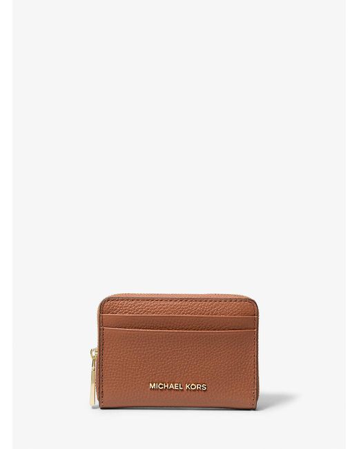 MICHAEL Michael Kors Mk Jet Set Small Pebbled Leather Zip-Around Card ...